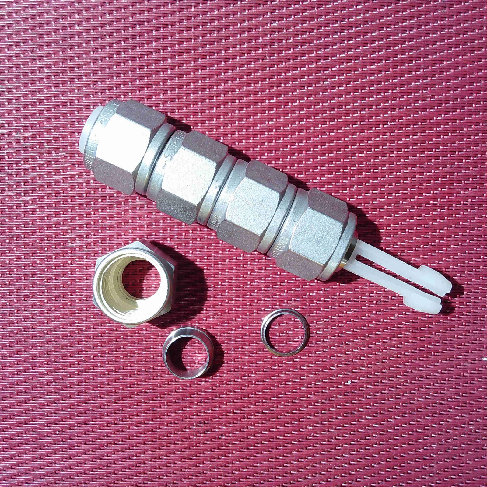 (5x)SSP® 3/8 Tube OD NUT Front/Back Ferrule SET 316 Stainless Steel SS ...