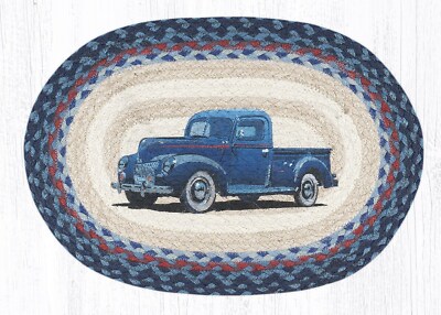 BLUE PICK UP TRUCK 100% Natural Braided Jute 2 Placemats,13"x19" by ...