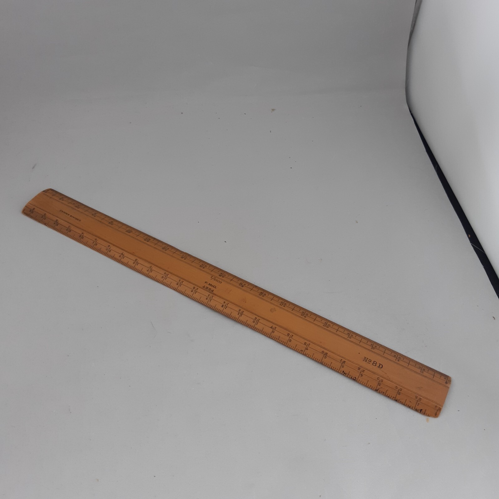 Vintage Ruler F McC 1/2500 Engine Divided Boxwood Tool Wooden Wood Rule ...