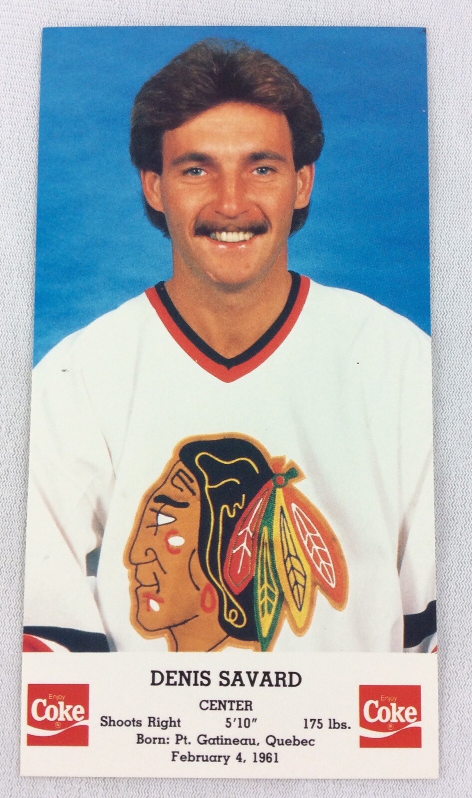 NHL 1988-89 Denis Savard, Chicago Blackhawks Coke Color Photo Hockey ...