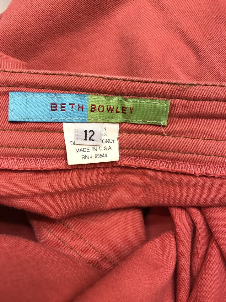 Anthropologie BETH BOWLEY Womens 12 Wrap Skirt Pink Coral Pockets X20 ...