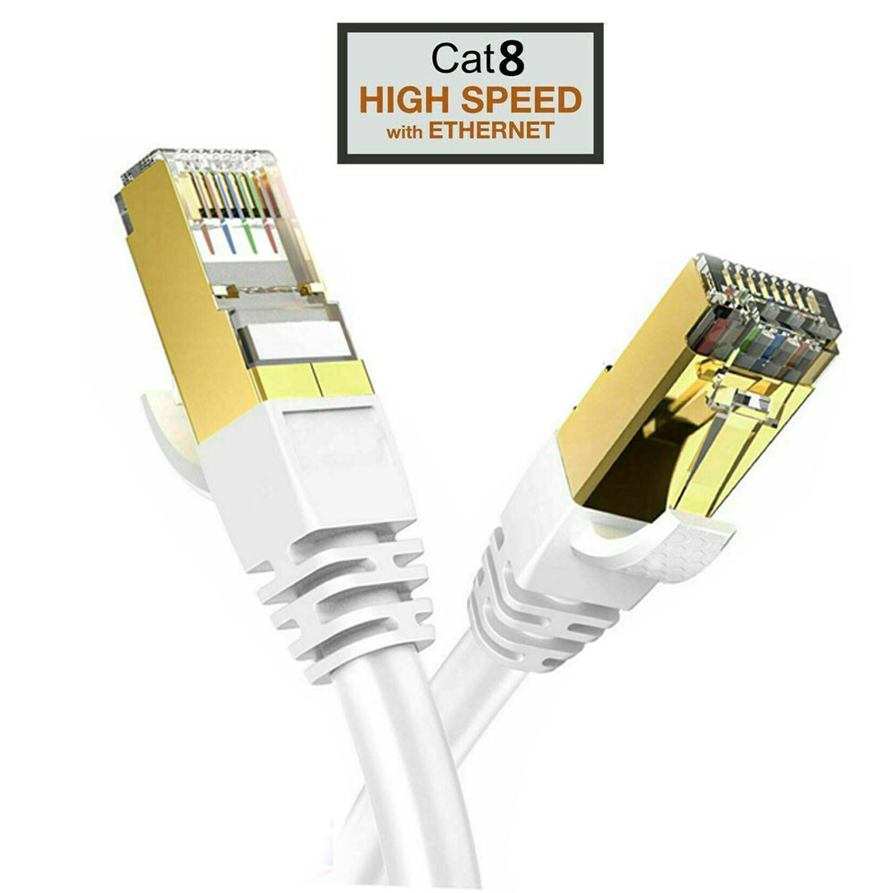 Ethernet Cable RJ45 Cat8 40GBPS Network Gold Ultra-Thin LAN Lead SSTP ...