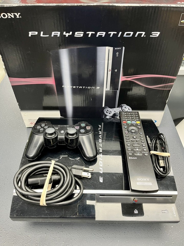 Sony PlayStation 3 PS3 Fat CECHG01 40GB Console Bundle W/ Controller ...