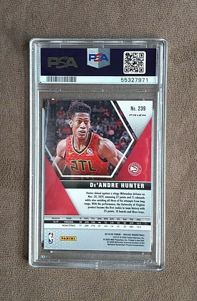 2019-20 Panini Mosaic DeAndre Hunter Blue Reactive Prizm #239 PSA 10 ...