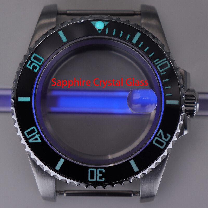 40mm Luxury men Diver Watch Cases Glass Exhibition back For Seiko nh35 ...