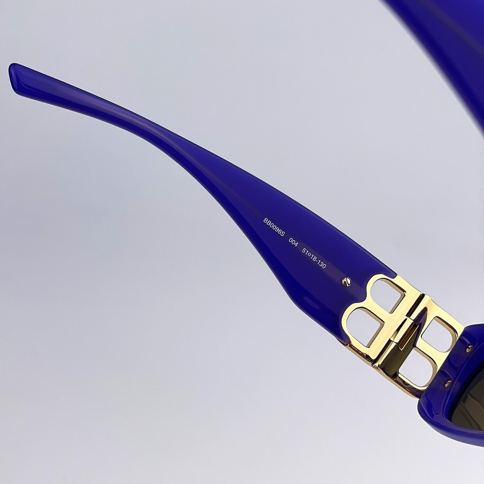 Balenciaga Men Sunglasses Violet Gold Grey Rectangle BB0096S 004 NEW | eBay