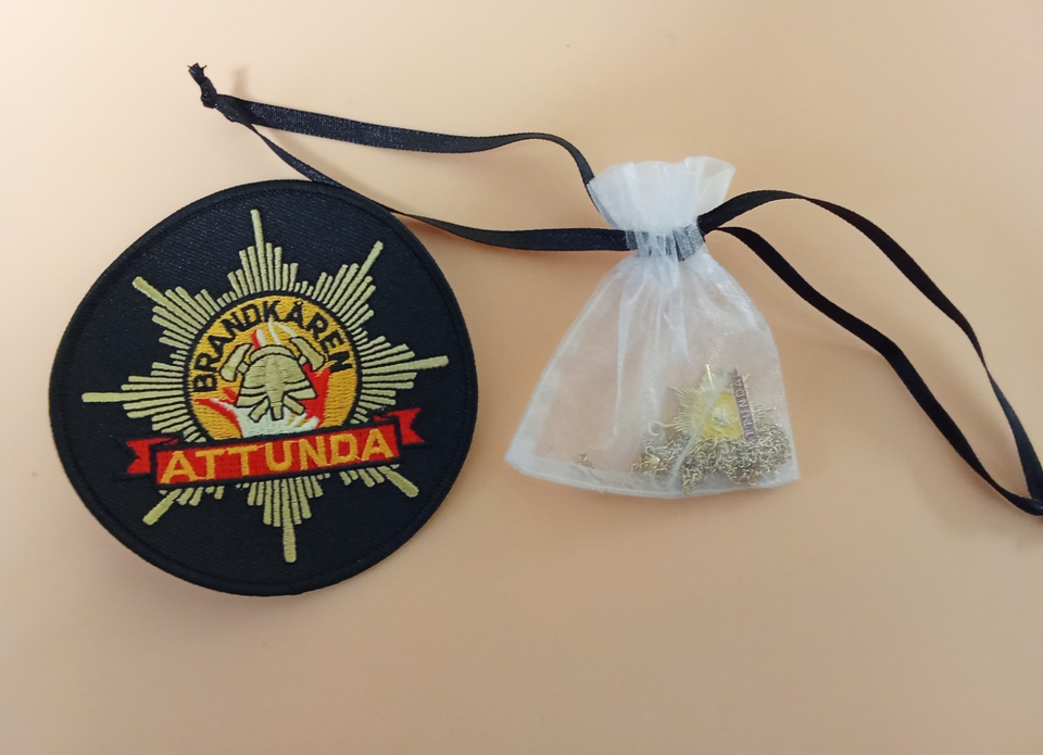 SWEDEN Patch Fire Rescue Brandkaren ATTUNDA + Neck Badge on a Chain ...