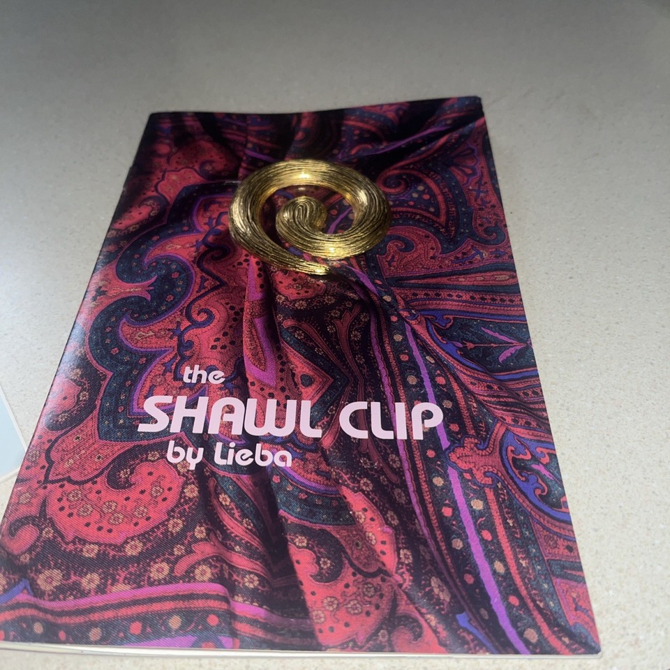 Two Vtg Lieba Scarf Clips USA Textured Gold Tone Circle Ring Signed W ...