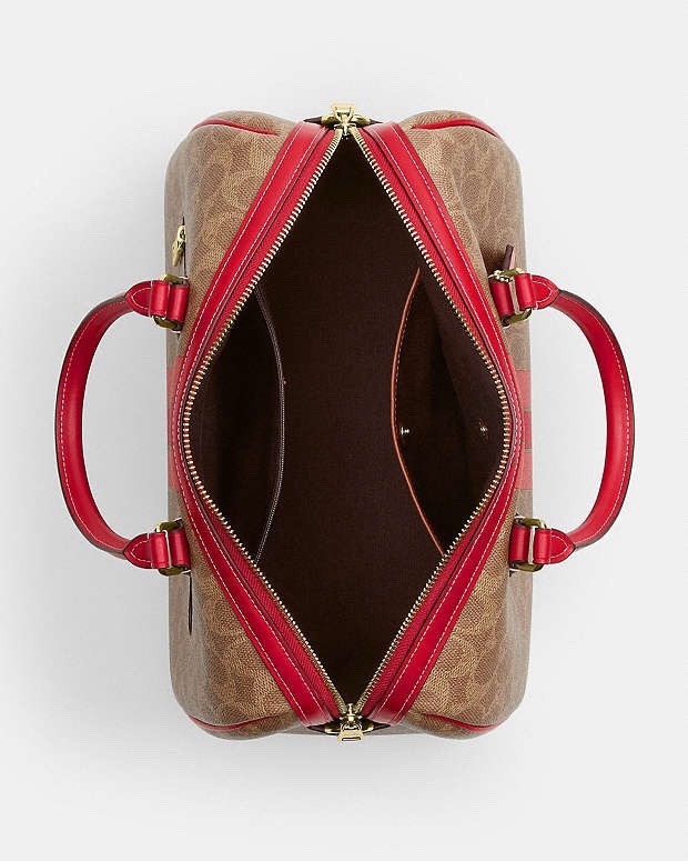 NWT Coach Rowan Large Satchel Bag In Signature Canvas With Stripe CAL83 ...