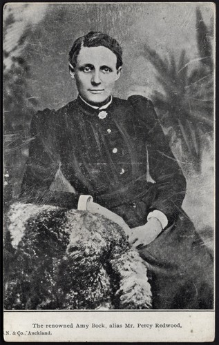 N Z. Blk & W Postcard "The Renowned Amy Bock alias Mrs Percy Redwood ...