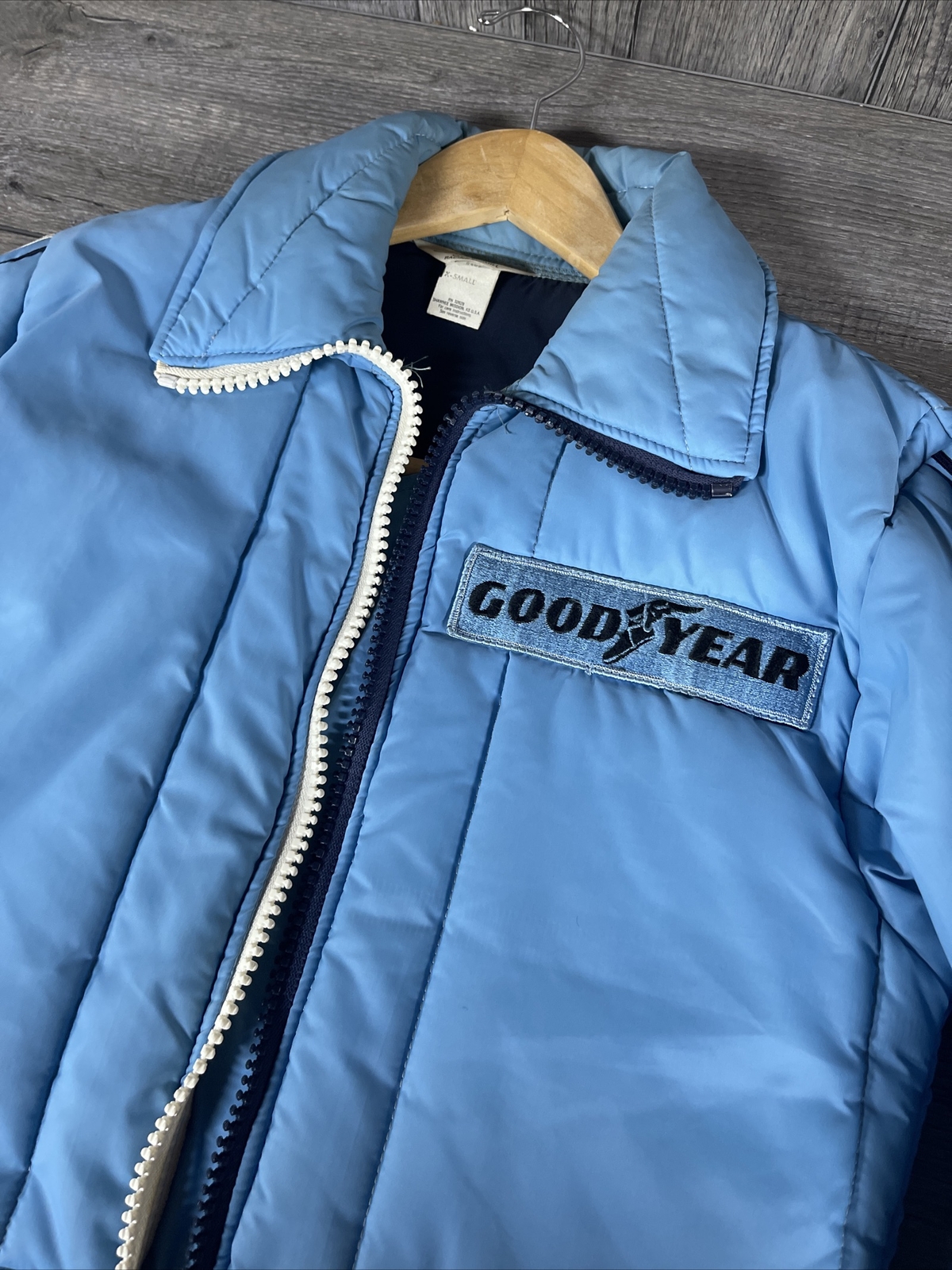 Vintage #43 Richard Petty Crew Member GOODYEAR PUFFER Blue Jacket Size ...