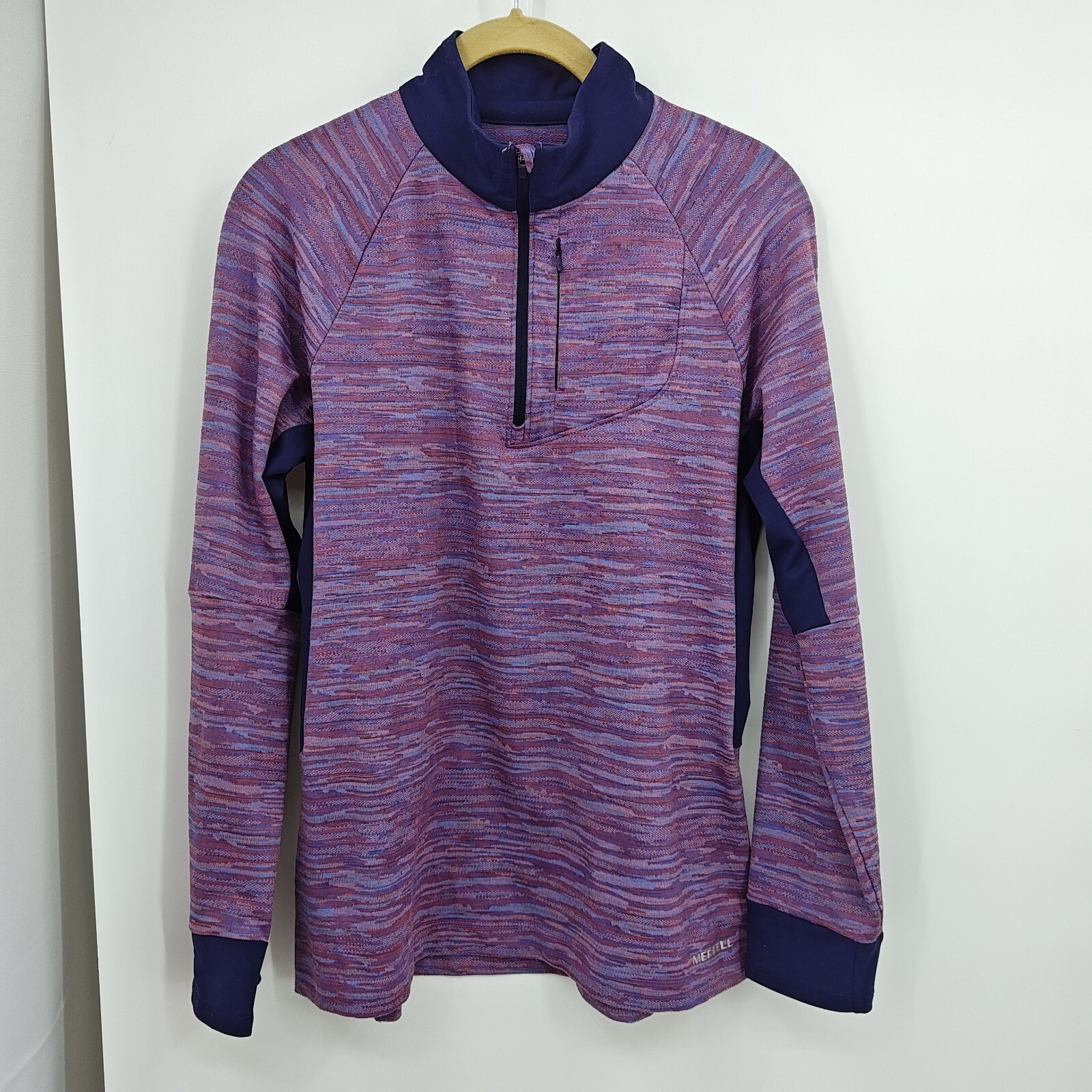 MERRELL 1/4 Zip Pullover Womens Large Purple Long Sleeve Select Wick ...