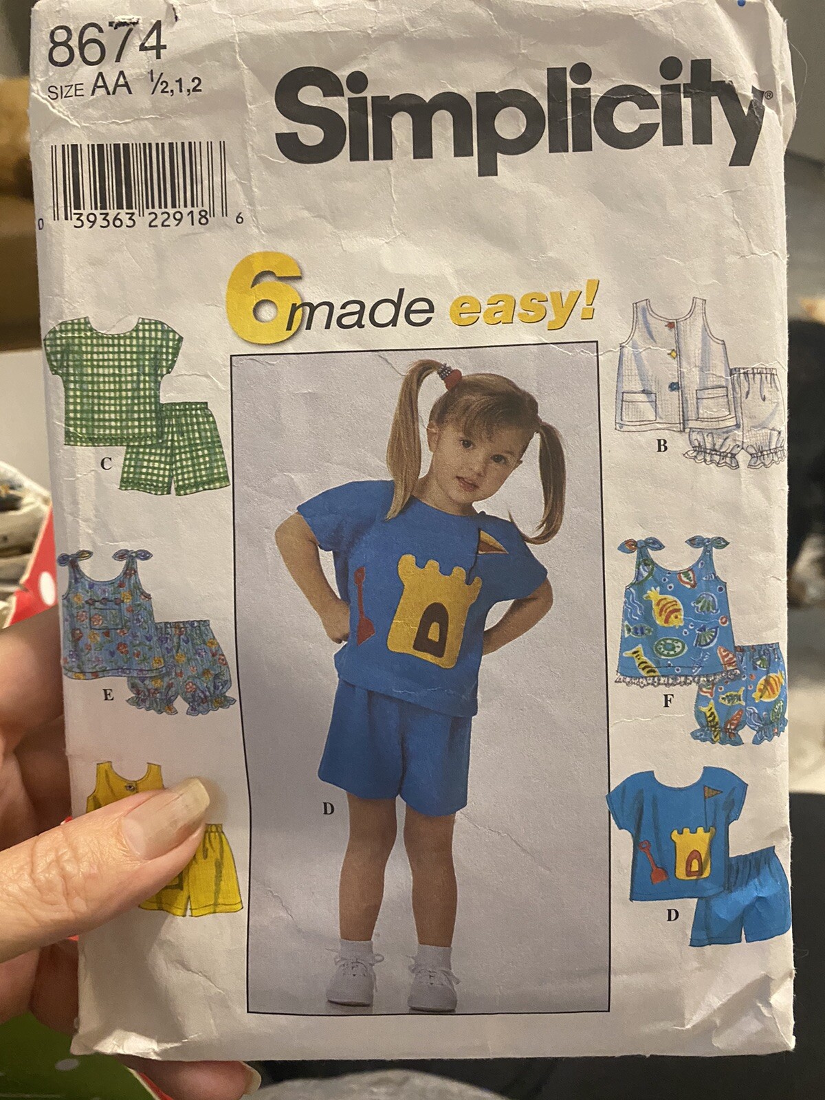 Vintage Girls Sewing Pattern 8674 Simplicity Sewing Pattern Size 1/2-2 ...