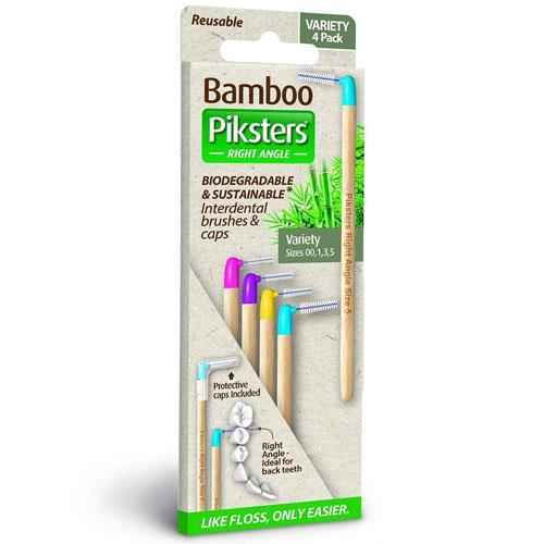 Piksters Bamboo Angled Assorted Interdental Brushes - Pack Of 4 | eBay