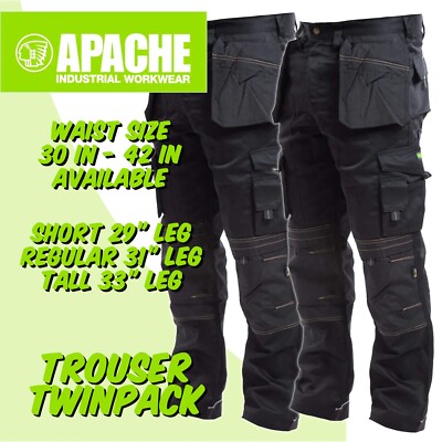 Apache Work Trousers Knee-Pad & Twill Holster Pockets TwinPack ALL ...