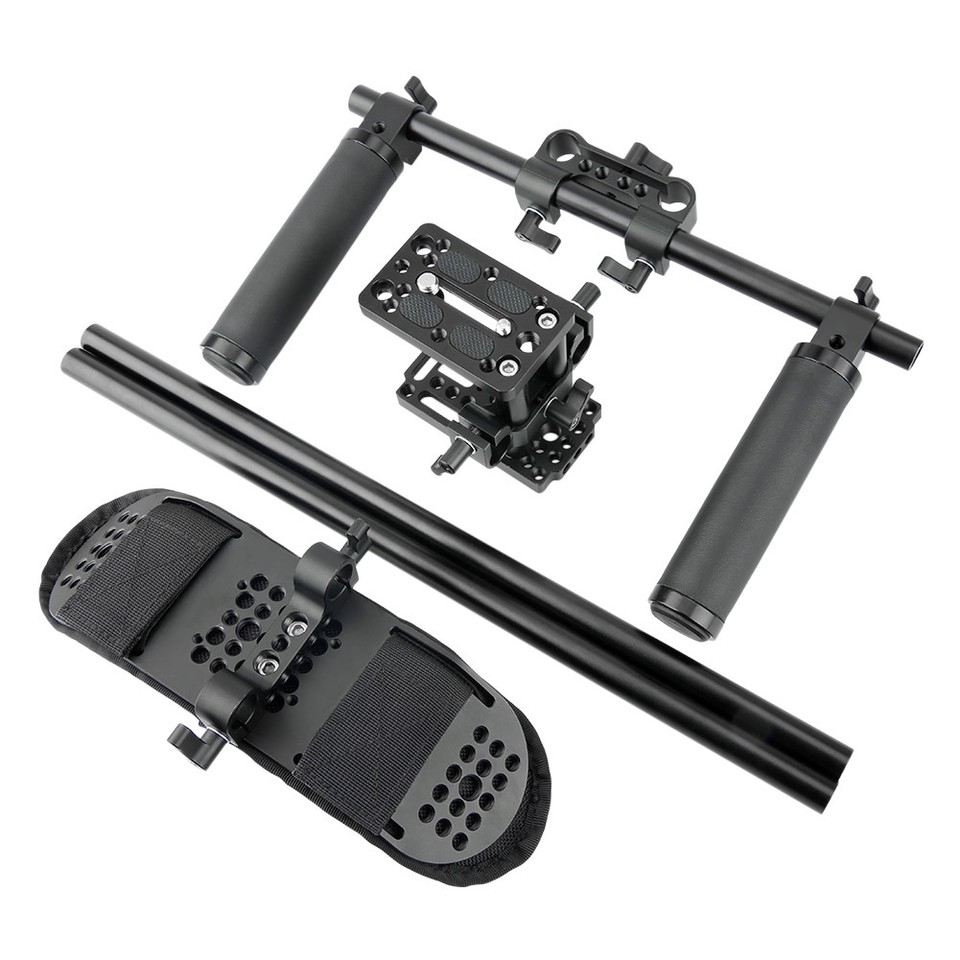 NICEYRIG Shoulder Pad Rig with Rod Handles/Baseplate for Video Camera ...