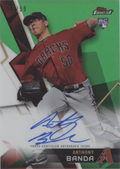 2018 Topps Finest - Autographs Anthony Banda #FA-ABA Green Wave ...