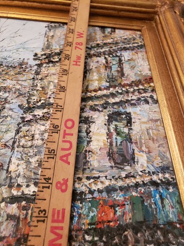 P. Sanchez. Original Oil Painting of Paris Cityscape (24 x 36) Arc de ...