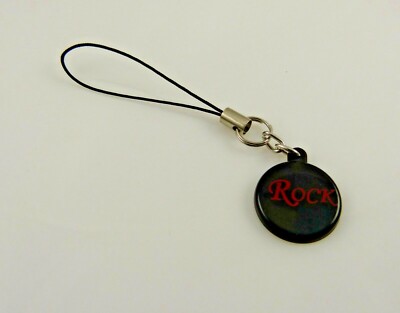 Rock cell phone or purse charm strap rocker black red | eBay