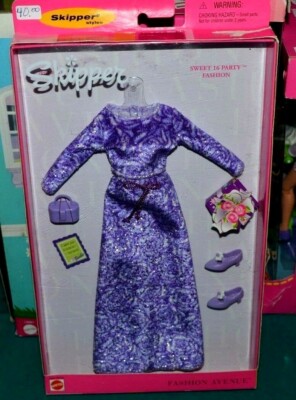 2000 BARBIE SKIPPER FASHION AVENUE SWEET 16 PARTY PURPLE 2 PIECE GIFT ...