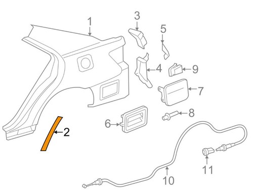 Genuine OEM Rear Left Side Body Trim Protector for Toyota 5874806020 | eBay