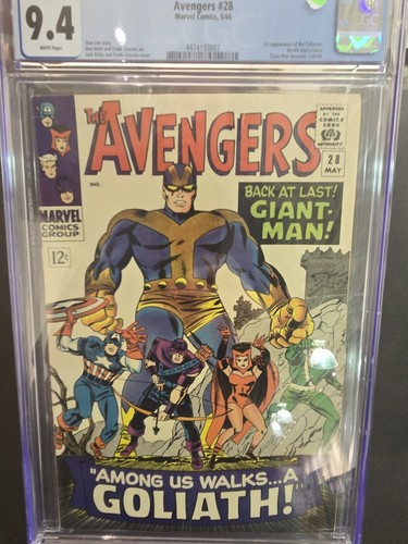 Avengers #28 CGC 9.4 White Pages! 1st Collector! 1st Goliath! Marvel 5/ ...