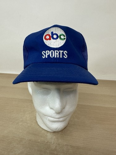 Vintage 80’s ABC SPORTS Blue Snapback Trucker Hat Embroidered ...