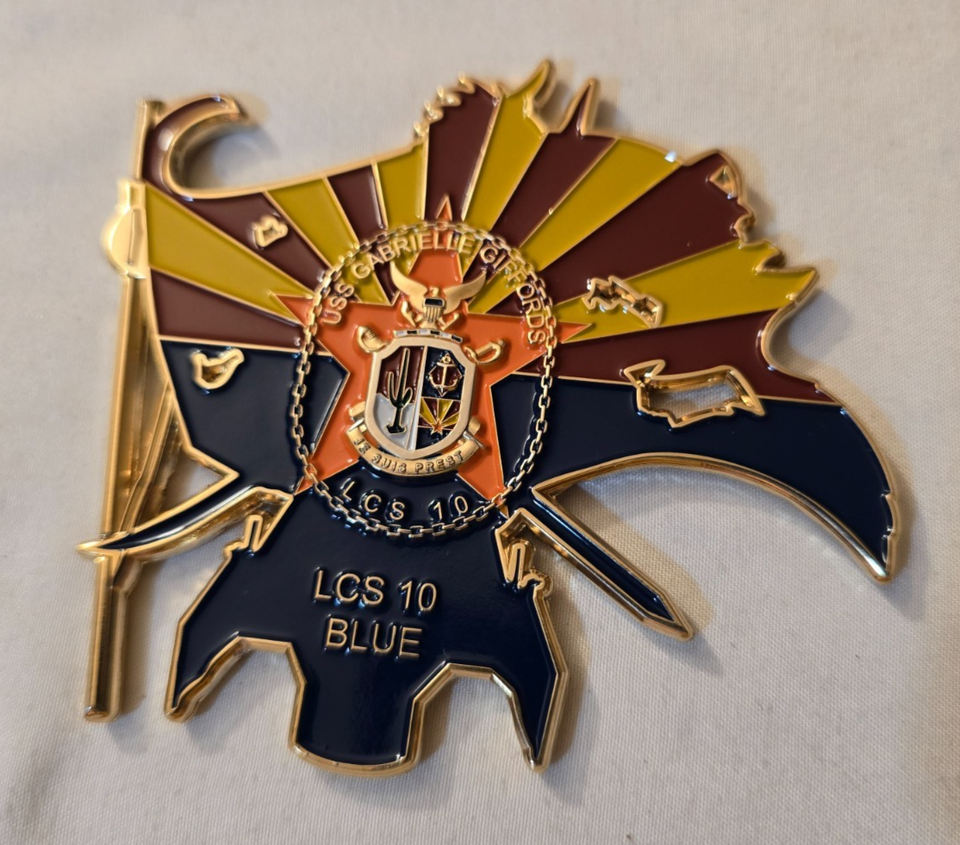 US Navy USS Gabrielle Giffords LCS 10 Blue Crew Challenge Coin | eBay UK