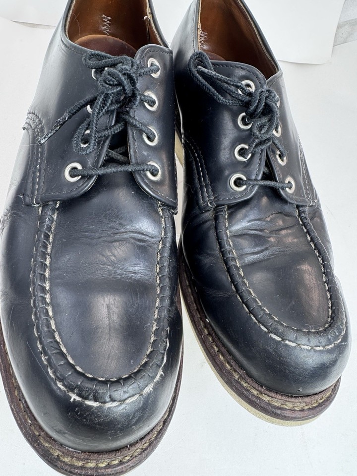 RARE DISCONTINUED RED WING 8106 MOC TOE OXFORDS BLACK CHROME Sz 10.5 D ...