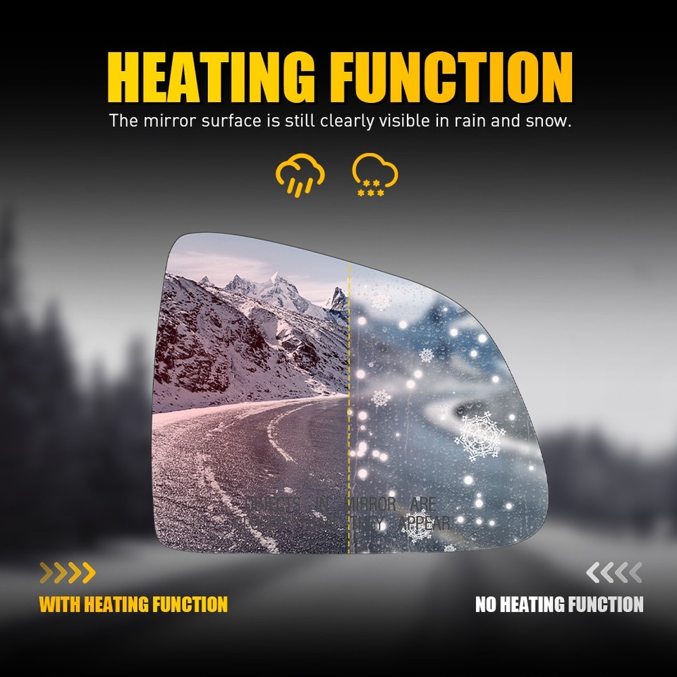 Passenger Side Mirror Glass W/ Heated For Tesla Model Y 2020-2025 ...