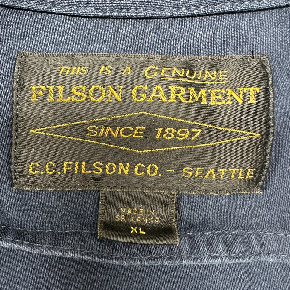 Filson Jacket Mens XL Blue Navy Button Up Long Sleeve Shirt Field Jac ...