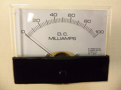 Dc. Panel METER 0 - 100 MilliAmp. 4" X 3 1/2" NEW For CB Radio Ham Amp ...