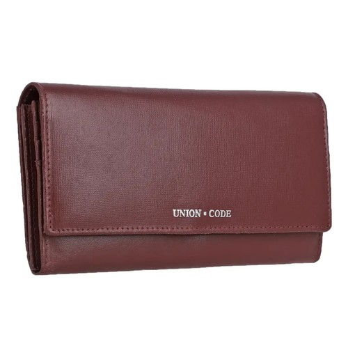 Union Code Wine Genuine Leather RFID Women's Wallet NEW | eBay