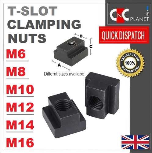 T-nut M6 M8 M10 M12 M14 M16 Black T Slot Clamping nuts Milling Machine ...