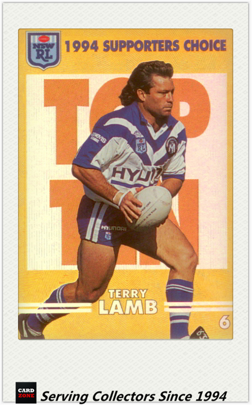 1994 Dynamic Rugby League Series 2 Supporters Choice Card No6 Terry ...