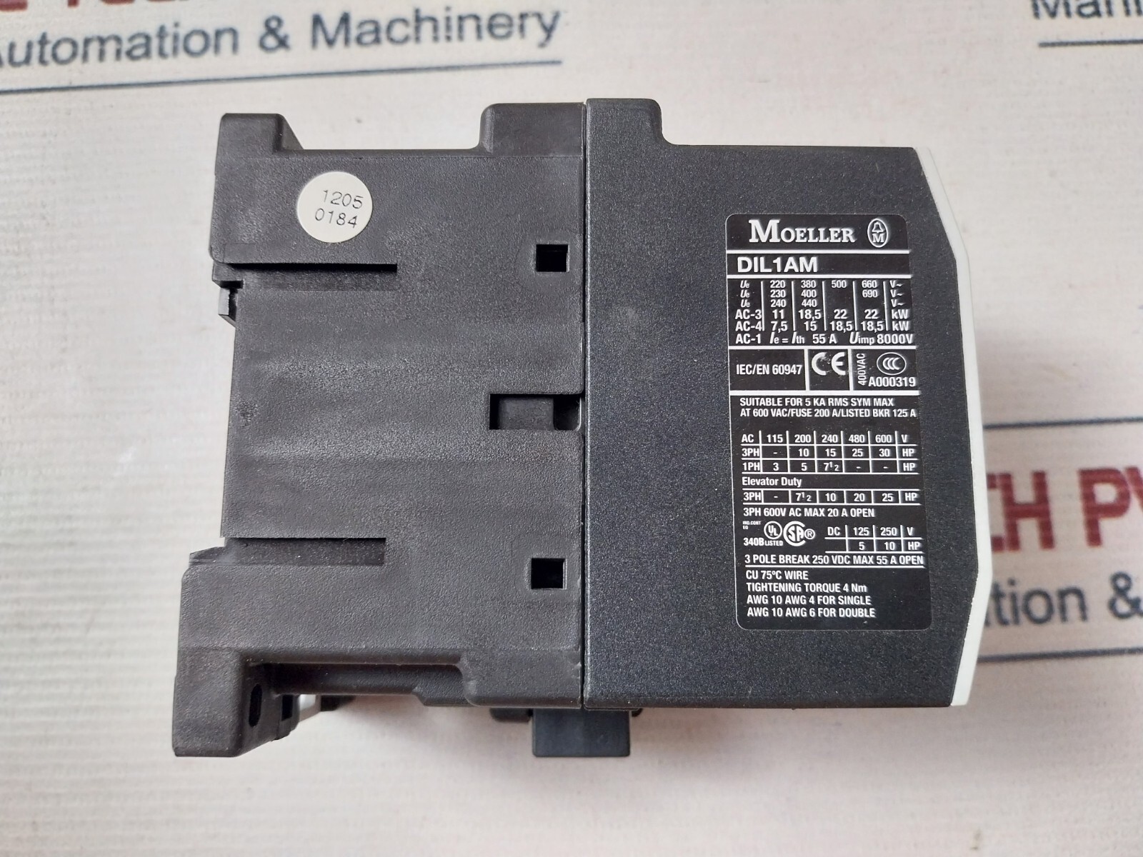 Moeller DIL 1AM Contactor 3 Pole Break 250VDC 20A | eBay