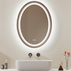 Oval LED Illuminated Bathroom Mirror Defogging LED Dimmable Wall ...
