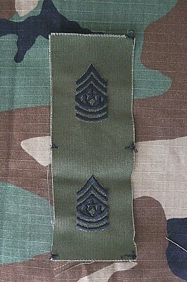 US Army Command Sergeant Major CSM Insignia Sew-on BDU OD Green Cloth ...