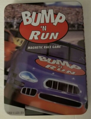 Bump N Run Stock Car Race Game In Tin Travel Case For Race Fans & Road ...