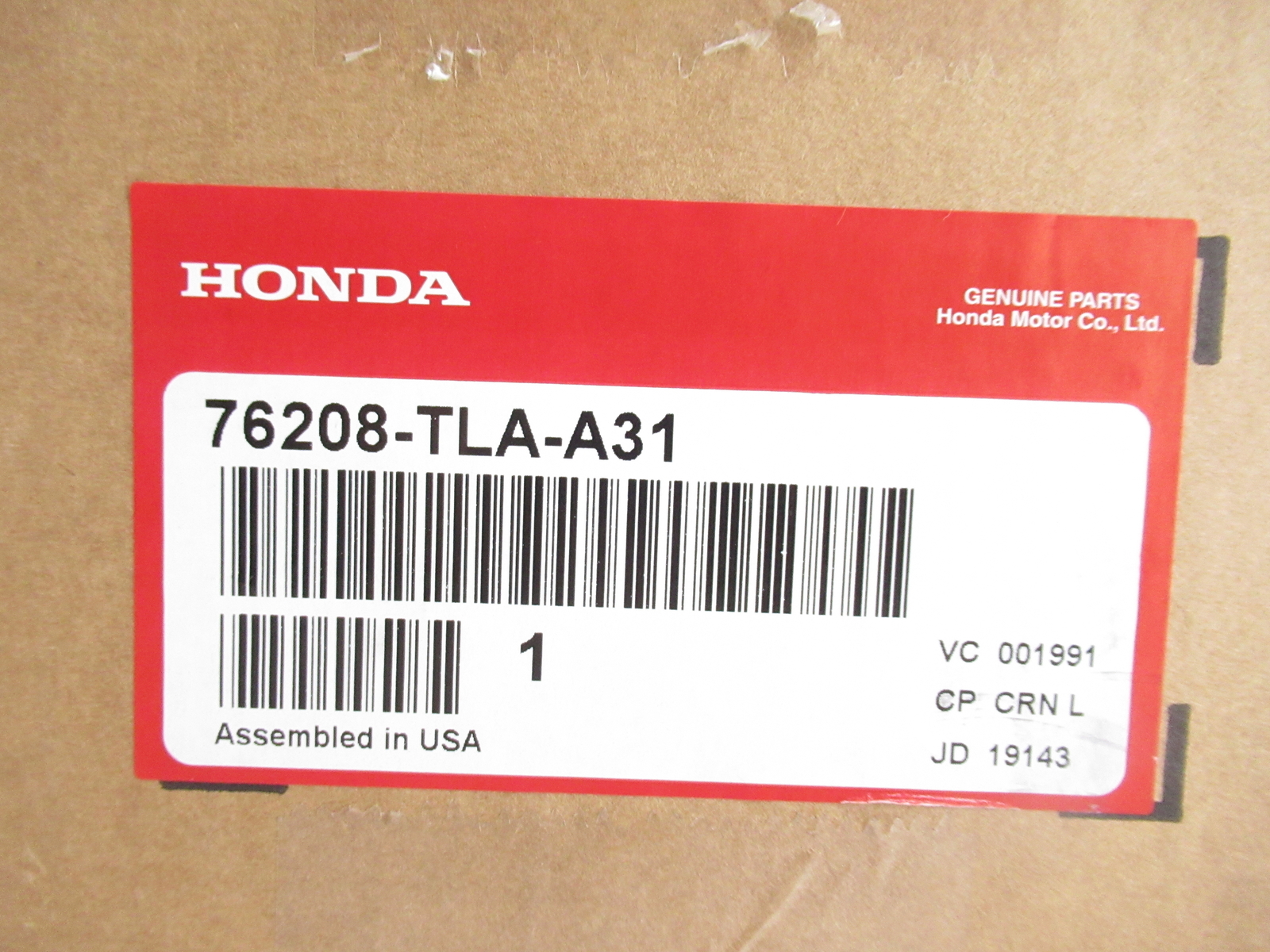 Genuine OEM Honda 76208-TLA-A31 Passenger Side Mirror Assy w/ Signal 17 ...