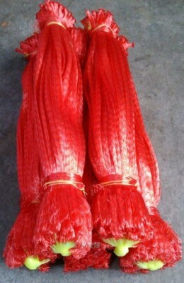 33CM 100p Reusable Plastic Mesh Net Bags with Draw String Egg boil ...