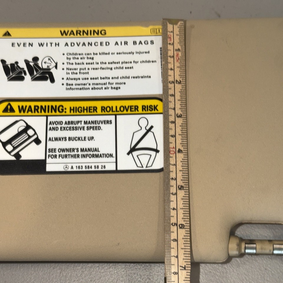 Mercedes W221 S600 CL600 Left Side Sun Visor Shade Sunvisor Beige Suede ...