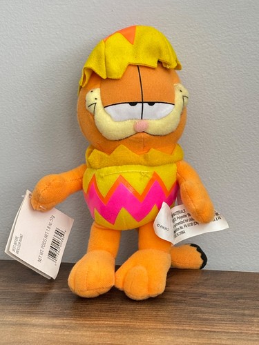 NWT GARFIELD Easter Egg Plush Yellow & Pink Stuffed Animal Toy Cat ...