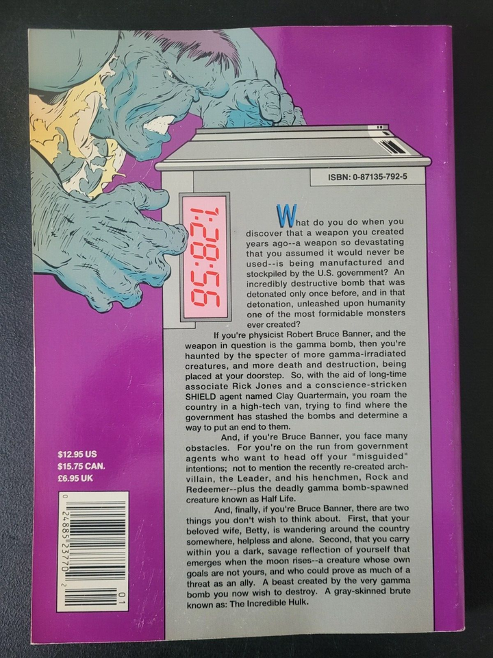 THE INCREDIBLE HULK GROUND ZERO TPB 1991 MARVEL COMICS TODD McFARLANE ...