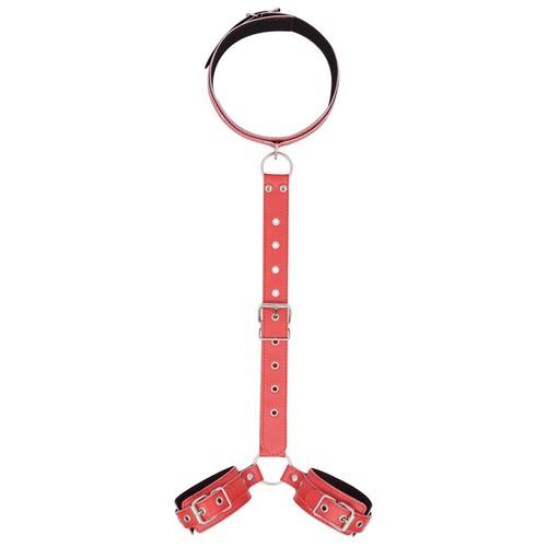 Couple PU Leather Back Cuffs Ankle Collar Male Slave Female Binding ...