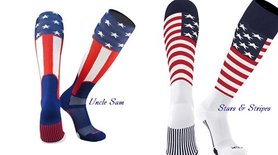 Stars & Stripes Uncle Sam Adult Over the Calf Baseball Socks Made in ...