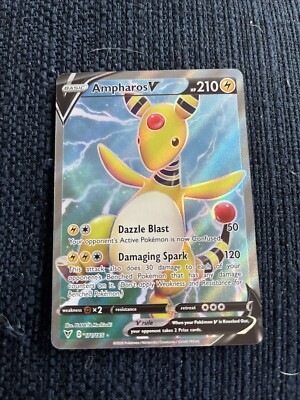 Pokémon TCG Ampharos V Vivid Voltage 171/185 Holo Full Art Ultra Rare ...