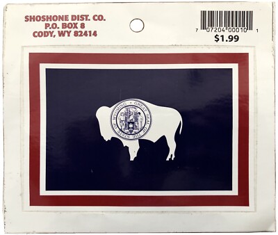 Wyoming State Flag Window Sticker - 5”x4” Famous Bison Design | eBay