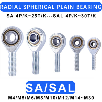 Male Rod End Bearing Rose Joint Right/Left Hand Thread M4/M5/M6/M8/M10 ...