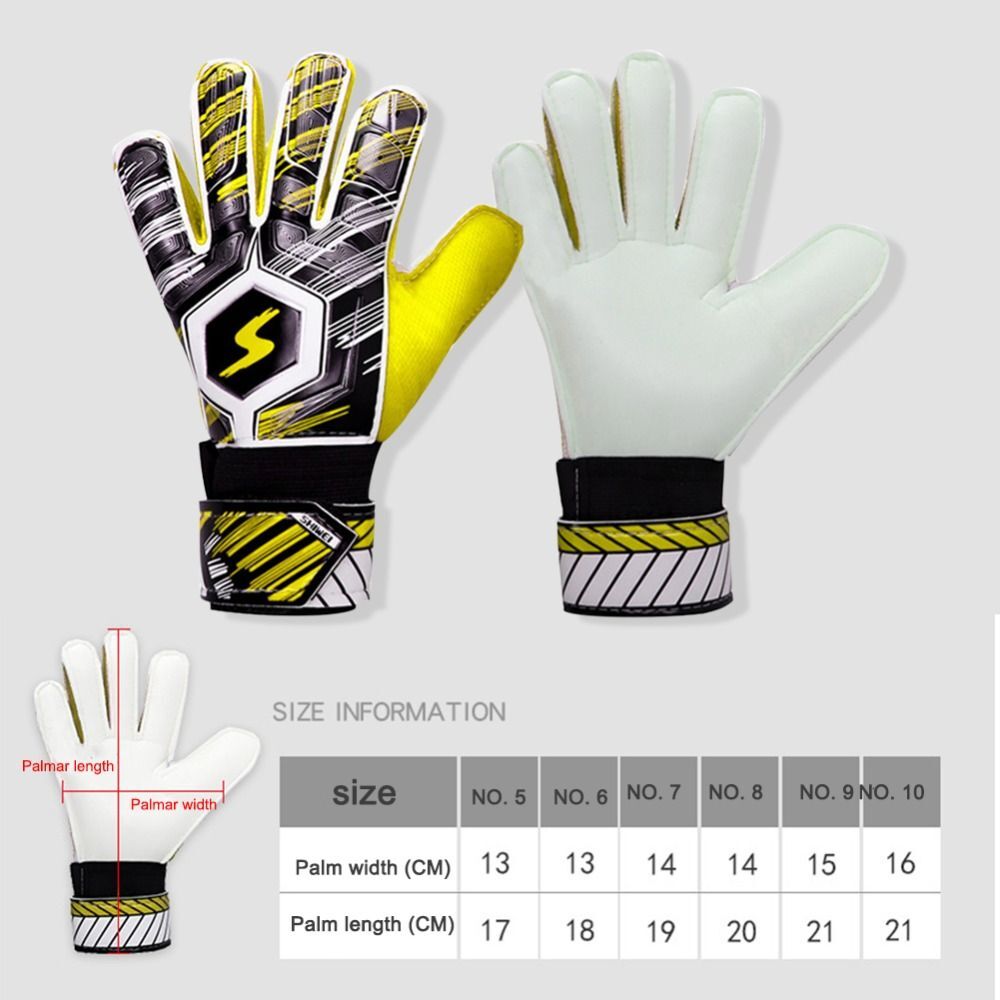 Finger Protection Football Gloves Latex Soccer Goalie Goalkeeper Gloves ...